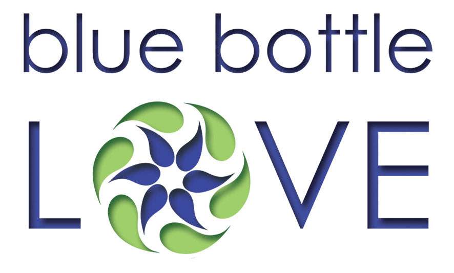 Blue Bottle Love | Blue Glass Water Bottles Water Structuring Devices